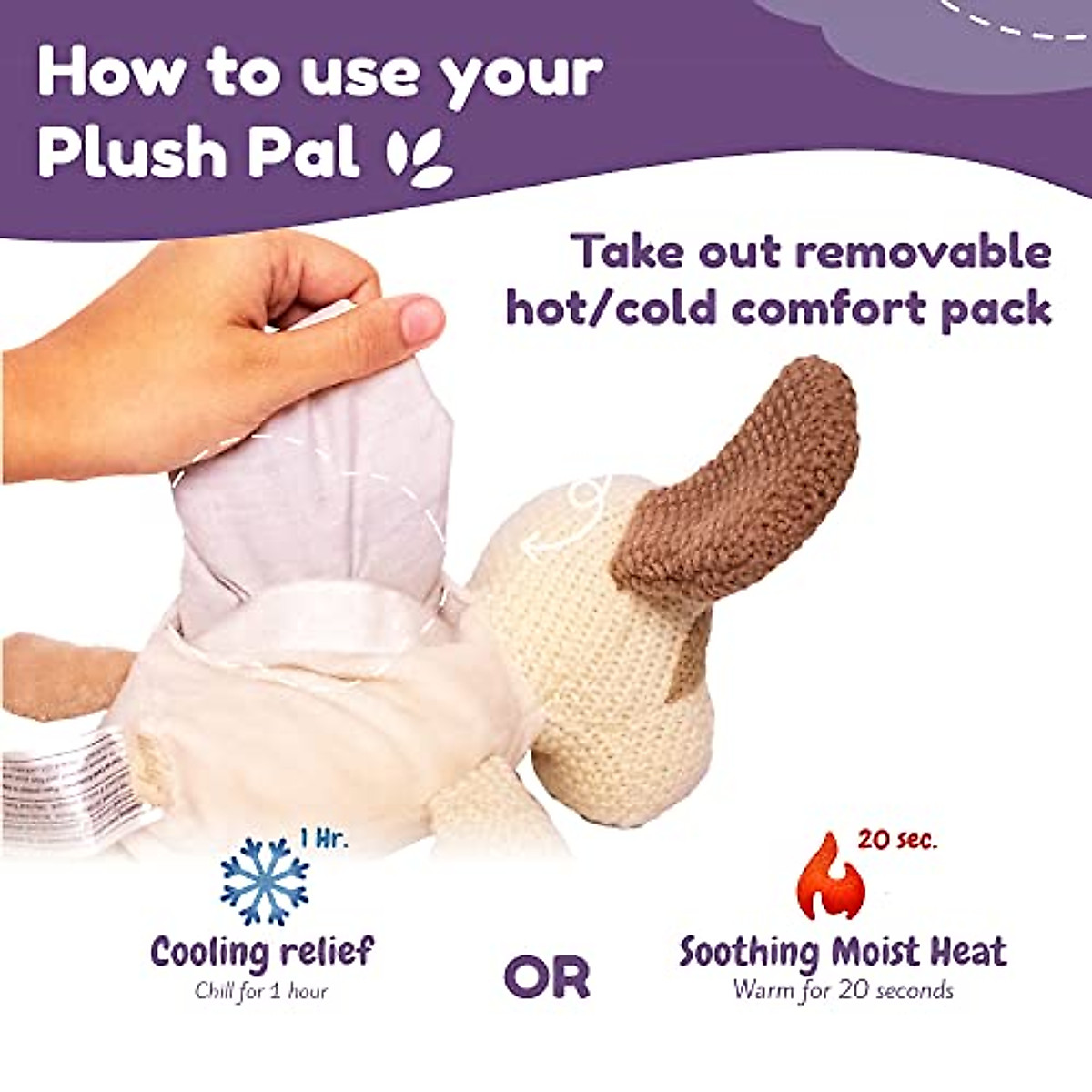 WILD BABY Giraffe, Dog and Bunny Stuffed Animal Bundle - Heatable Microwaveable Plush Pal with Aromatherapy Lavender Scent for Kids