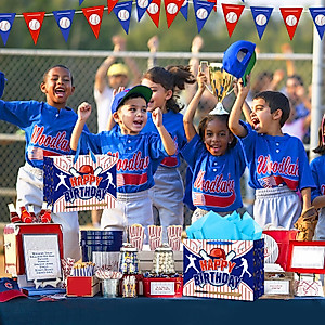 RUMIA Baseball Birthday Gift Bag with Tissue Paper Greeting Card Baseball Happy Birthday Gift Wrap Bag with Handle for Boys Kids Teens Christmas Holiday Sport Themed Baseball Birthday Party Supplies