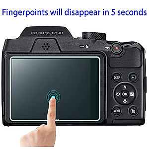 HUIPUXIANG Screen Protector for Nikon Coolpix B500 Camera (for Accessories), 0.3mm High Definition 9H Hardness Optical LCD Premium Glass Protective Cover [3+1 Pack]