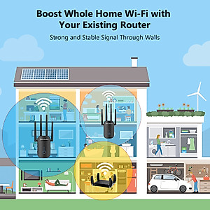 WiFi Extender 1200mbps| Covers Up to 1000 Sq. Ft and 20 Devices | WiFi Extender Signal Booster for Home |Ethernet Port, Access Point and Wall Plug