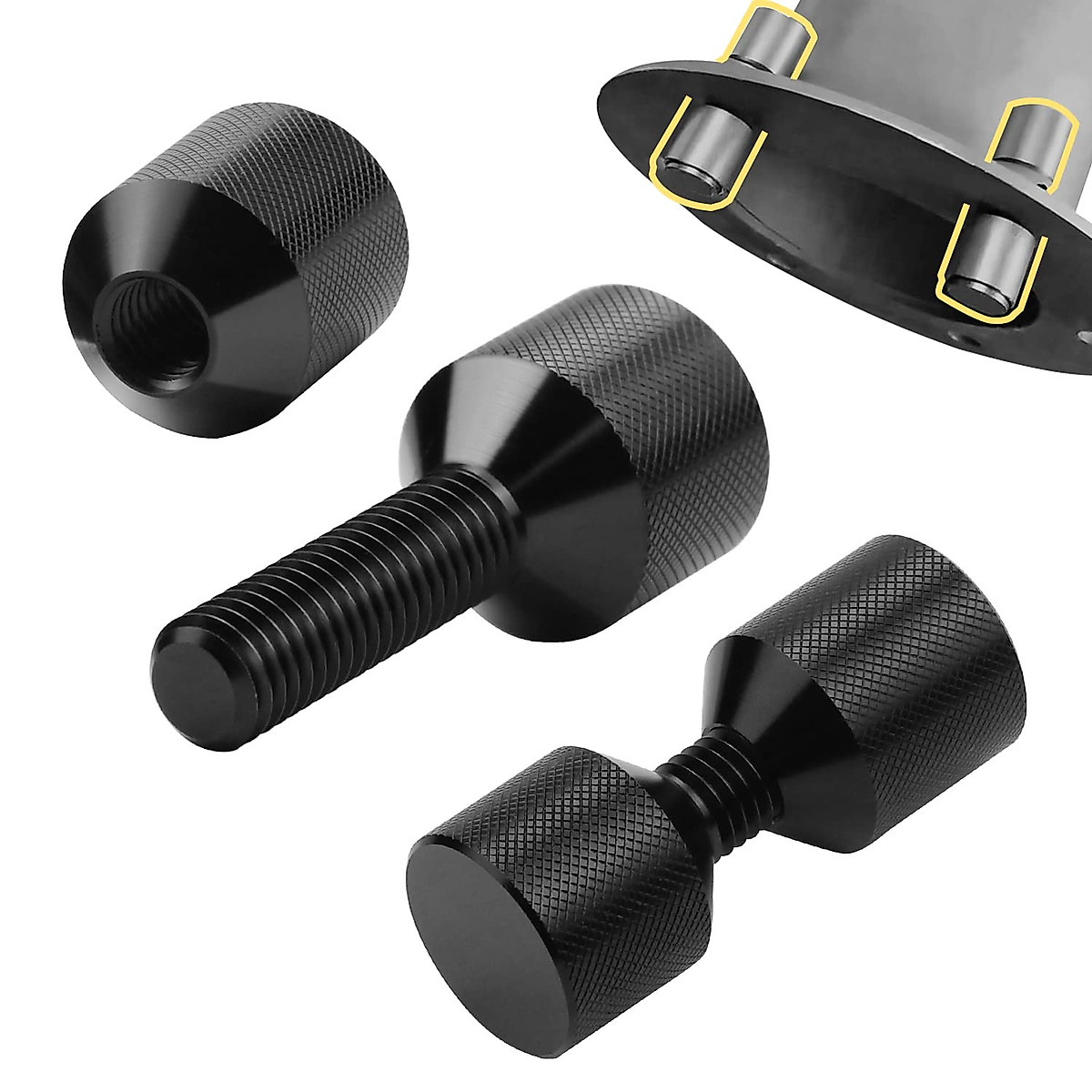 Two Hole Pin Set 1-1/8", for 6061 Aluminum Lightweight 2 Hole Pin Set with Anodized Oxide Black Finish