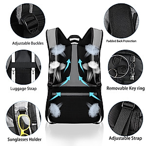 42L Extra Large Backpack, Anti Theft TSA Flight Approved Laptop Backpack for Men Women, 17.3 Inch Business Computer Backpack with USB Port, Water Resistant Teacher Nurse Travel Weekender Daypack, Grey