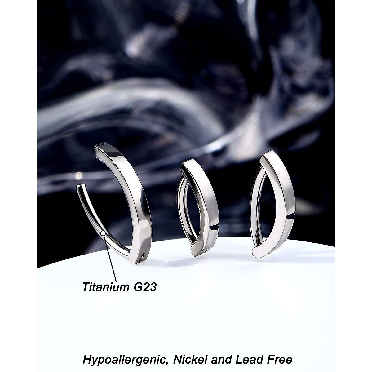 Melighting Titanium Belly Button Rings for Women 14G Belly Rings Clicker G23 Belly Piercing Hoop Reverse Curved Belly Barbell Navel Barbell Body Piercing Jewelry