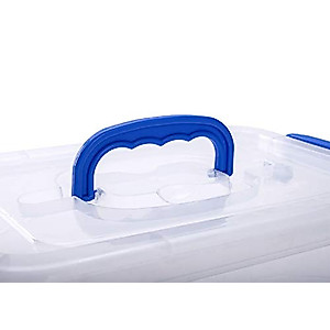 ZHENFAN Clear Storage Latch Box, 4.5 Quart Plastic Storage Bin with Locking Lids and Handle, 6-Pack
