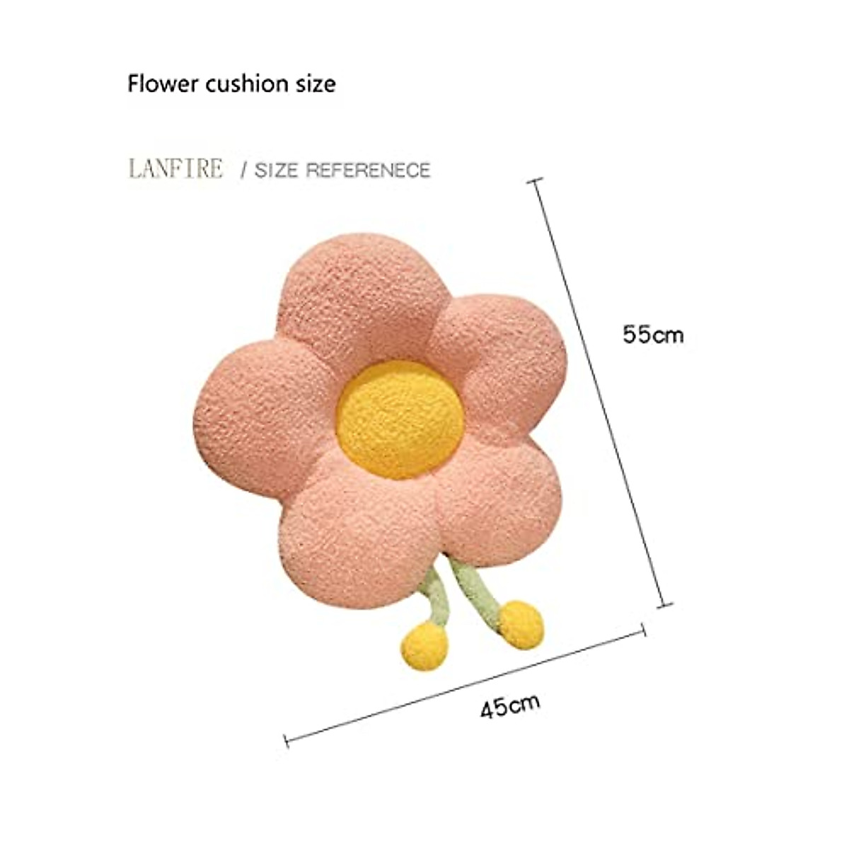 LANFIRE Flower Throw Pillow Seating Cushion Pillow Cushion Throw Cushion 17.7 * 17.7 inches Plush Sun Flower Cushion (White)