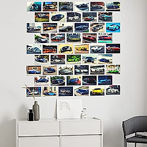 Car Posters for Boys Room,Car Wall Collage Kit for Wall Art Prints,Car Pictures Dorm Room Decor for Teen Boys (50pcs 4x6 inch）