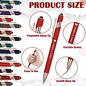 Qilery 70 Pcs Christian Pens Bible Verse Pens Bulk Christmas Religious Ballpoint Pens Gifts Inspirational Scripture Black Ink Spiritual Pens for Church Office School Gifts Women Men