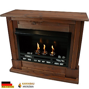 Gel + Ethanol Fire-Places Emily Premium - Inclusive 21-Piece Accessory Set Nut