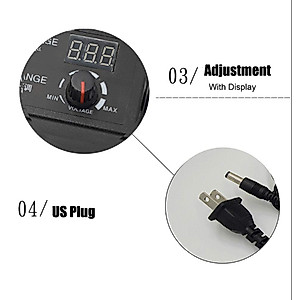 Adjustable AC/DC Switching Power Adapter Variable Voltage DC5525 Power Supply 4-24V 4V 9V 12v 14V 15V 18V 24V 2A 48W Speed Control Volt for Electric Fan Drill Motor Speed Controller Arduino