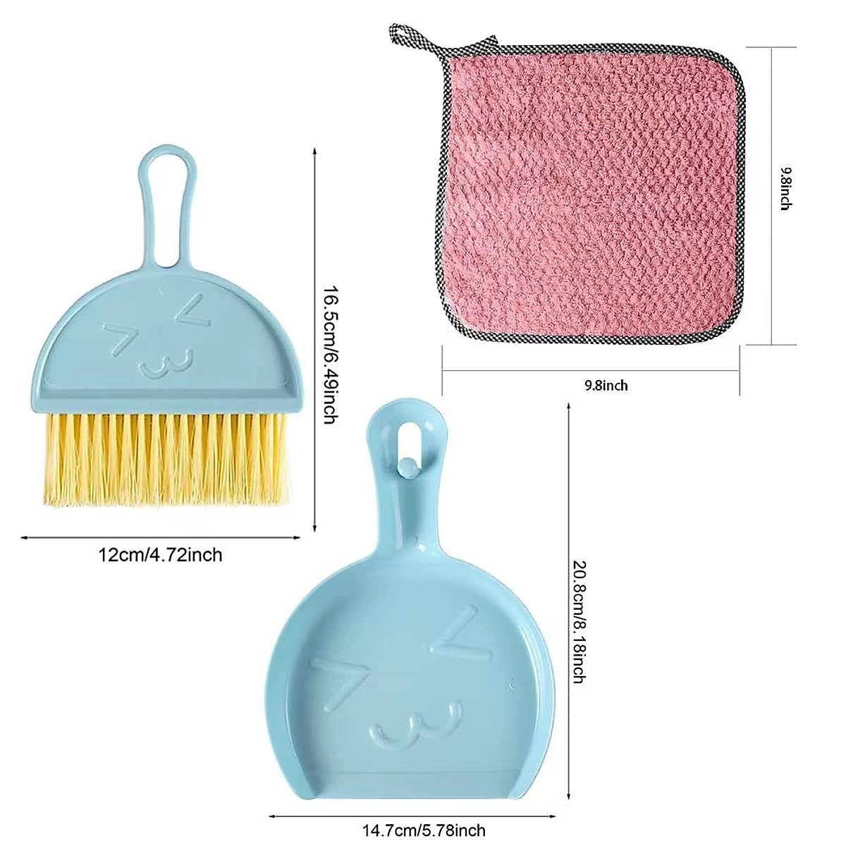 3 Packs of Mini Little Broom and Dustpan, Small Dustpan and Brush Set, Kids Dustpan and Broom Set for Cleaning Tables, Sofas, Cars, Keyboards, Kitchen Countertops.