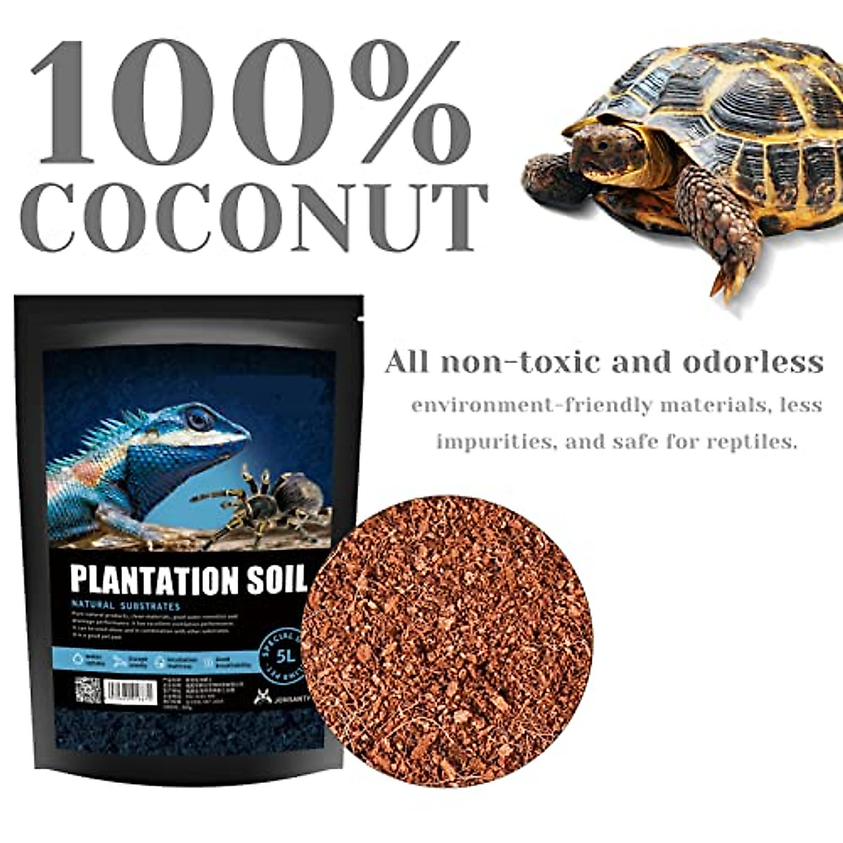 Hamiledyi Coconut Fiber Substrate Reptile Terrarium Bedding Organic Loose Hermit Crab Habitat Coco Fiber for Tortoise Crested Gecko Lizards Frogs Tarantulas (2 Pack)