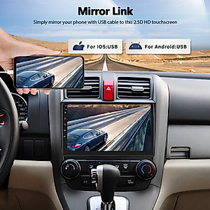Car Stereo MP5 Player for Honda CRV 2007-2011 Car Radio with Apple Carplay Android Auto Mirror Link, 9" Touch Screen Car Radio with Bluetooth Backup Camera FM SWC Dual USB Input