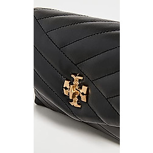 Tory Burch Women's Kira Chevron Chain Wallet, Black, One Size