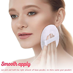 Topwon 4 Inch Powder Puff, Washable Large Body Powder Puff for Face Cleaning,Makeup & Powder Foundation Blending - Soft & Furry