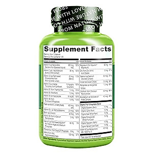 NATURELO One Daily Multivitamin for Women 50+ (Iron Free) - Menopause Support for Women Over 50 - Whole Food Supplement - Non-GMO - No Soy - 120 Capsules - 4 Month Supply