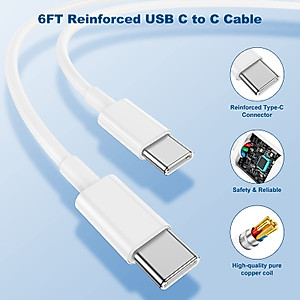 iPhone 15 Fast Charger,20W USB C Wall Charger with 60W USB C to C Charging Cable(6FT) for iPhone 15/15 Pro/15 Pro Max,2022 iPad Pro 11/12.9 inch,New iPad Air 5th/4th,iPad 10th Generation,iPad Mini 6