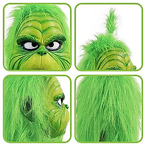 laleay Green Monster Mask and Gloves for Adult Thief Cosplay Props ...