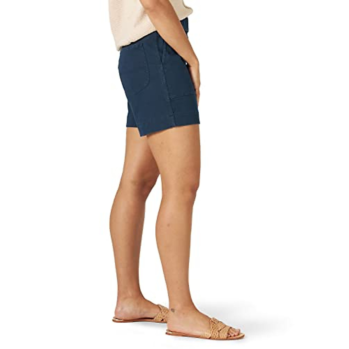 Lee Women's Ultra Lux High-Rise Pull-On Utility Short, Rivet Navy, 18