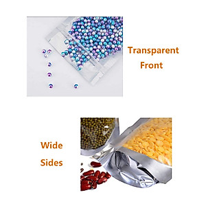 100PCS Candy Bags, 5.5x7.9" Stand Up Aluminum Foil Bags,Smell Proof Bags,Reclosable Airtight Foil Bags,Reusable Food Pouches Bags with Zip Lock,Sealable Treat Bags for Snacks Beans Coffee Dry Fruits