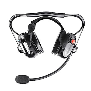 BANDARICOMM Two Way Radio Headset with Noise Cancelling Microphone, Volume Control Knob, Push to Talk, 3.5mm Input Jack Behind The Head Style Racing Headset