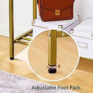 Hoctieon Gold Console Table, Entryway Table, Tempered Glass Sofa Table with Shelves, Metal Frame, Modern Style, Easy to Assemble, Entrance Table for Hallway, Entryway, Living Room, Bedroom