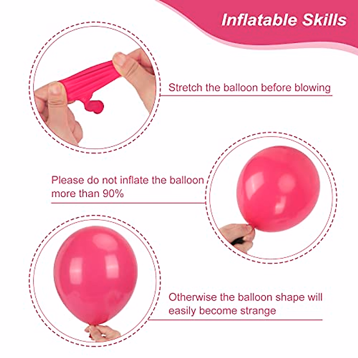 RUBFAC 116pcs Hot Pink Balloons Different Sizes Pack of 36 18 12 10 5 Inch for Garland Arch Extra Large Balloons for Birthday Wedding Party Decoration