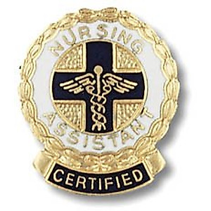 EMI Certified Nursing Assistant (CNA) Emblem Round Emblem Pin - Wreath edge