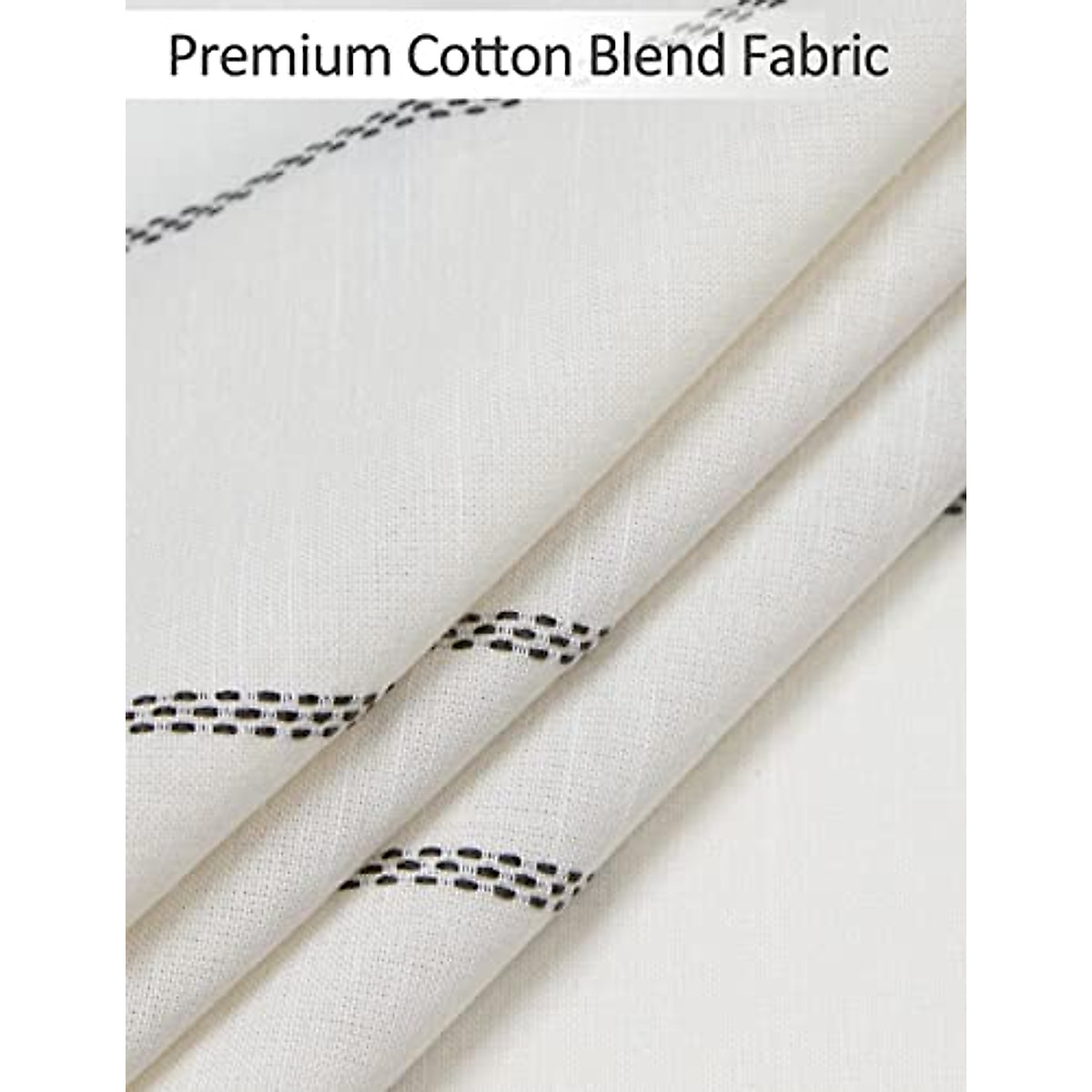 SUMGAR Cotton Shower Curtain Boho Farmhouse Shower Curtains for Bathroom with Tassels & Hooks, White Fabric Grey Checkered Bohemian Fringe Shower Curtain Set, 72" x 72"