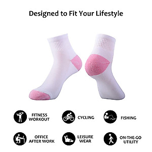 JOYNÉE Ankle Socks Women Low Cut Athletic Running with Cushion for Sports and Casual Use 6-Pairs Pack