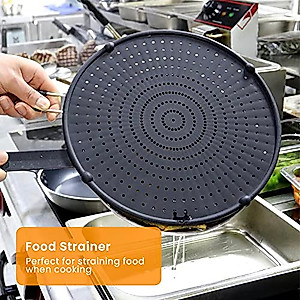 Beckon Ware 13 inch Oven Safe Silicone Splatter Screen for Frying Pan, Black
