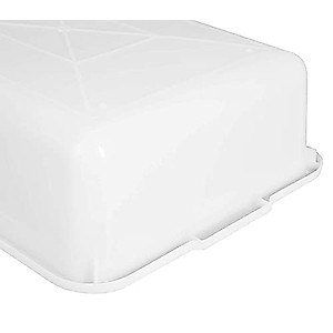 4-Pack Commercial Bus Tubs 8L, White Plastic Bus Box/Tote, Bus Wash Dish Basin Pans