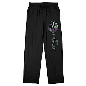 She-Hulk Disney+ Jennifer Walters Power Circle Men's Black Sleep Pajama Pants-XL