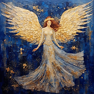 Diamond Art Painting 5D Kits Full Drill Round Beads Art Gems Stone Cross Stitch DIY by Number Kits Wall Decoration Angel Wing 16x16 inch
