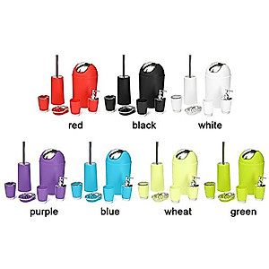 JIUCHEN Set 6 Pieces Bathroom Accessories Set, Bathroom Set Lotion Dispenser, Toothbrush Holder, Bathroom Tumblers, Soap Dish, Trash Can for Homes Hotels