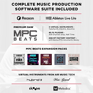 M-Audio Oxygen 49 (MKV) – 49 Key USB MIDI Keyboard Controller With Beat Pads, Smart Chord & Scale Modes, Arpeggiator and Software Suite Included