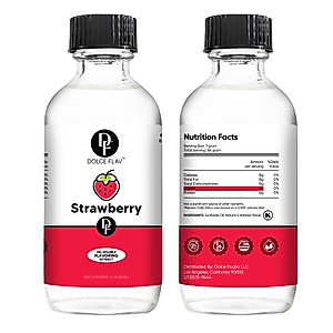 Dolce Flav Strawberry Extract 2 oz – Kosher, Sugar-Free, Concentrated Berry Flavor for Candy, Chocolates & Desserts, Includes Measured Dropper