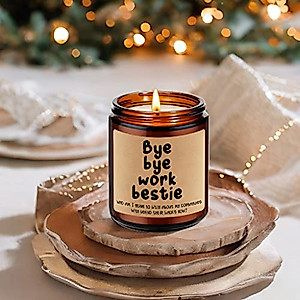 GSPY Scented Candles - Funny Goodbye Gifts, Coworker Leaving, Colleague Farewell Gift - Bye Bye Work Bestie Candle - Congrats on New Job, Quitting Job, Going Away Gift for Coworker, Friend, Men, Women