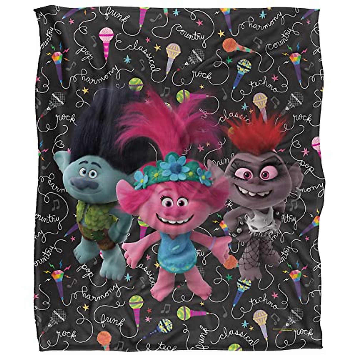 Trolls Blanket, 50"x60", Troll Trio Silky Touch Super Soft Throw