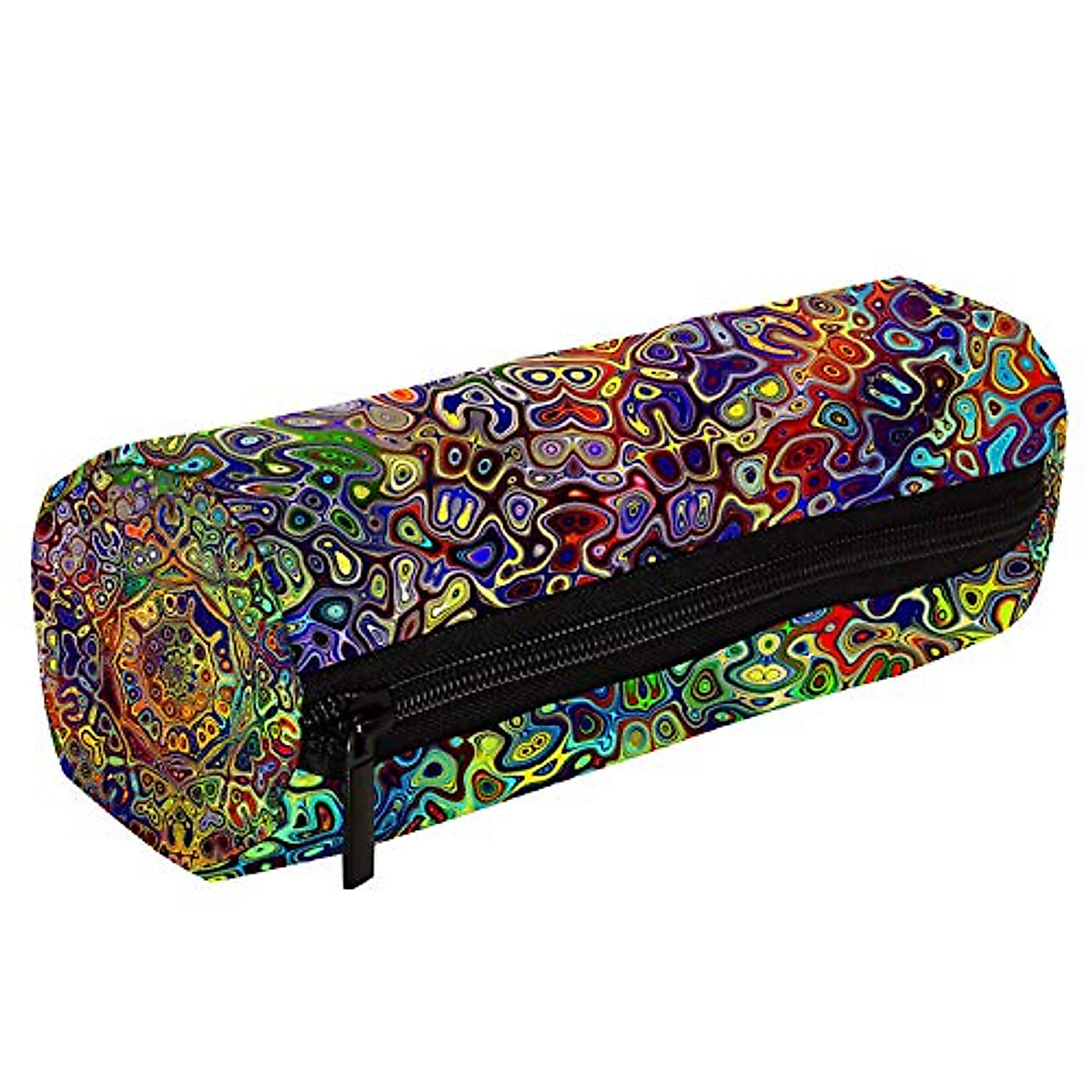 Colored Fractal Mandala Pencil Bag Pen Case Stationary Case Pencil Pouch Desk Organizer Makeup Cosmetic Bag for School Office