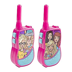 Barbie Night Action Molded Walkie Talkies for Kids WT2-01082 | Safe and Flexible Antenna, 1000ft Range, Easy-to-Use Power Switch, Belt Clip, Pack of 2, Stylish Appearance, 2-Pack