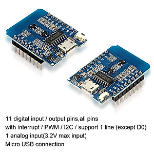 ACEIRMC 6pcs ESP8266 D1 Mini WiFi Dev Board ESP-12 ESP-12F NodeMcu Mini Module for WeMos Lua 4M Bytes WLAN WiFi Internet Development Board Base on ESP8266 ESP-12F for Arduino