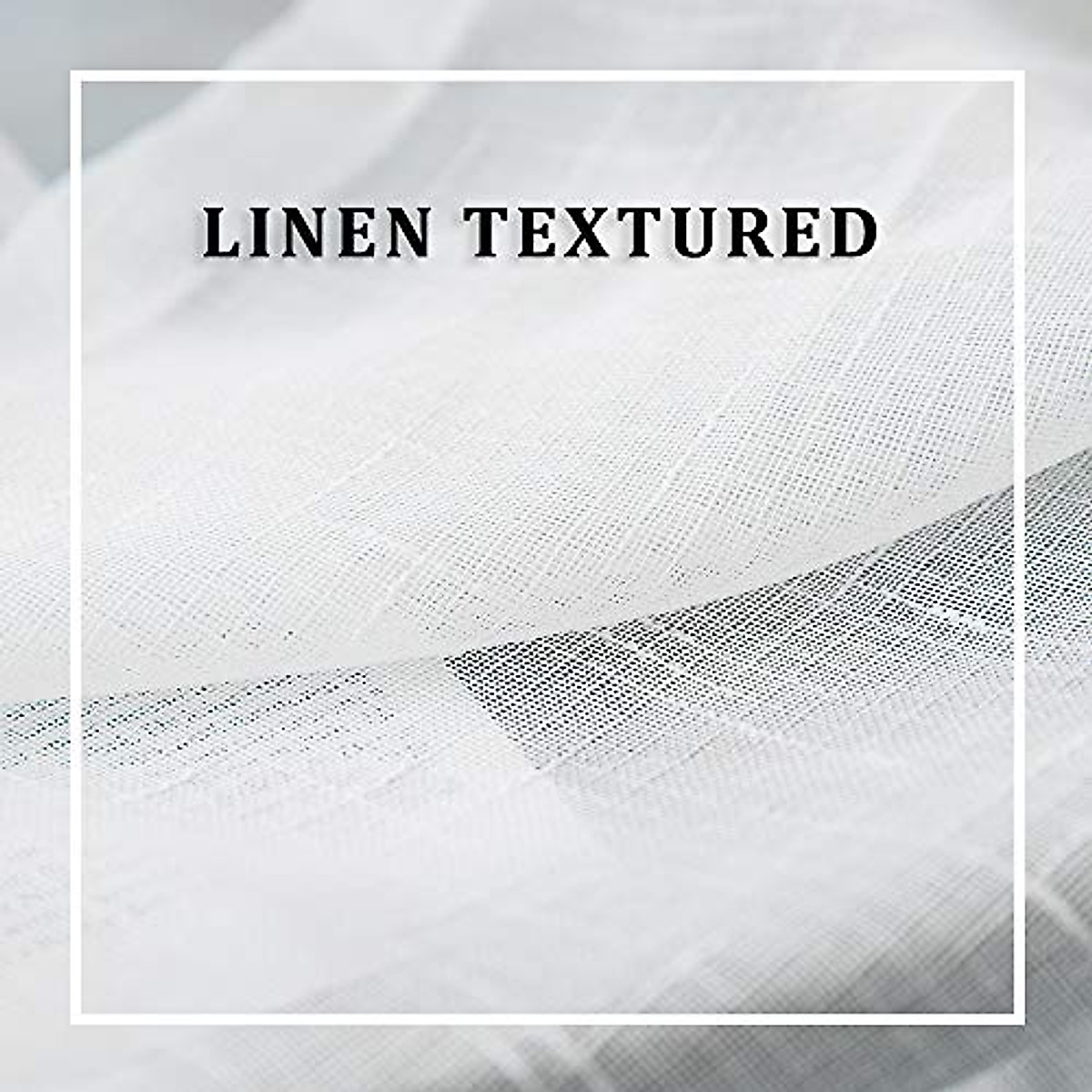 MIULEE Set of 2 72 Inches Length Door Curtains with Linen Texture for Sidelight Semi-Sheer Window Voile Panels 2 Panels Width in 25 Inches White