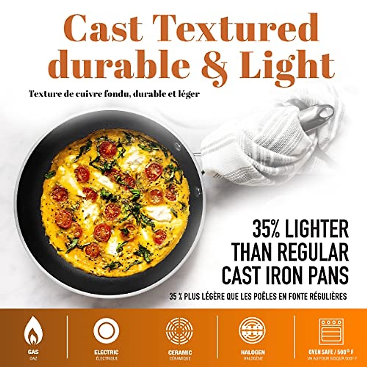 Gotham Steel 10-inch Nonstick Fry Pan Skillet with Ultra Durable Mineral and Diamond Triple Coated 100% PFOA Free, Skillet with Stay Cool Stainless-Steel Handle, Oven & Dishwasher Safe, As Seen on TV