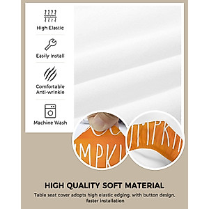 ZOE GARDEN Thanksgiving Chair Seat Covers for Dining Room Stretch Chair Seat Covers Set of 6, Chair Seat Protector Cushion Slipcovers for Kitchen Restaurant Office Burnt Orange Pumpkin Festival