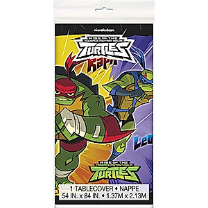 Unique Teenage Mutant Ninja Turtles Plastic Table Cover, 54" x 84", Multi Color (79303)