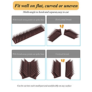 Bird Spikes, 20 Pack Pigeon Spikes, High Thorn Bird Spikes for Outside, Bird Deterrent for Small Bird Cat Squirrel, Easy Installation Bird Deterrent Spikes use for Balcony Courtyard Outdoor Roof