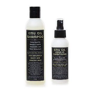 Emu Oil Shampoo and Leave-in Conditioner Set Sulfate Free with Special Keratin