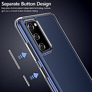 Rayboen for Samsung Galaxy S20 FE Case, Crystal Clear Designed Non-Slip Shockproof Protective Cover, Hard Plastic Back & Soft TPU Frame Thin Phone Case for Samsung Galaxy S20 FE 5G, 6.5 inch