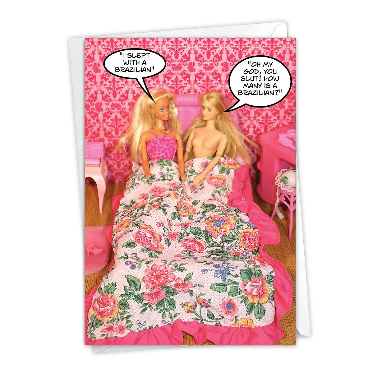 NobleWorks - Humorous Birthday Paper Card with 5 x 7 Inch Envelope (1 Card) Bday Slept With A Brazilian Birthday 3605Z