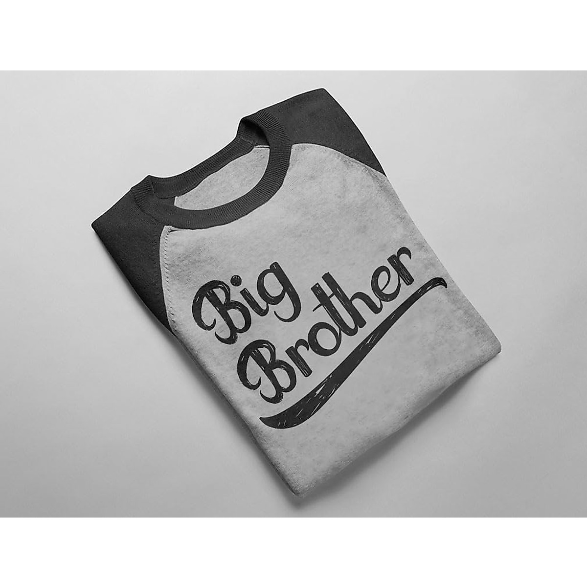 Sibling Boys Big Brother Shirt Baby Announcement Kids 3/4 Sleeve Raglan T-Shirt 4T Dark Gray